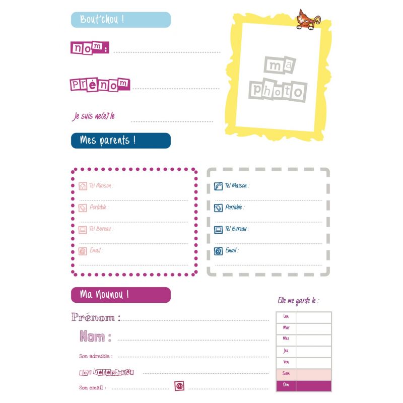 Le Cahier de Liaison Bébé Nounou